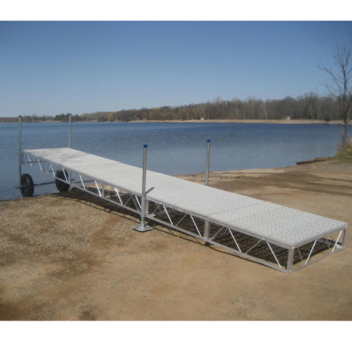 Patriot Docks 40' Straight Roll-in Dock - Gray Aluminum Decking – Light ...